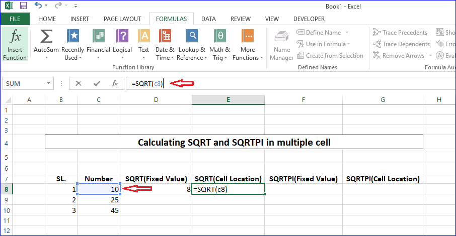 How to calculate Square Root and Square Root PI in Excel – Computer Tips and Articles