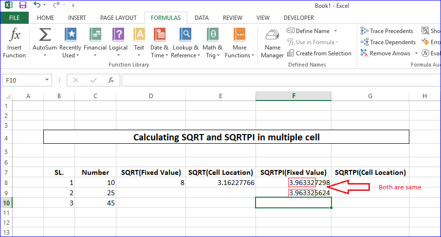 How to calculate Square Root and Square Root PI in Excel – Computer Tips and Articles