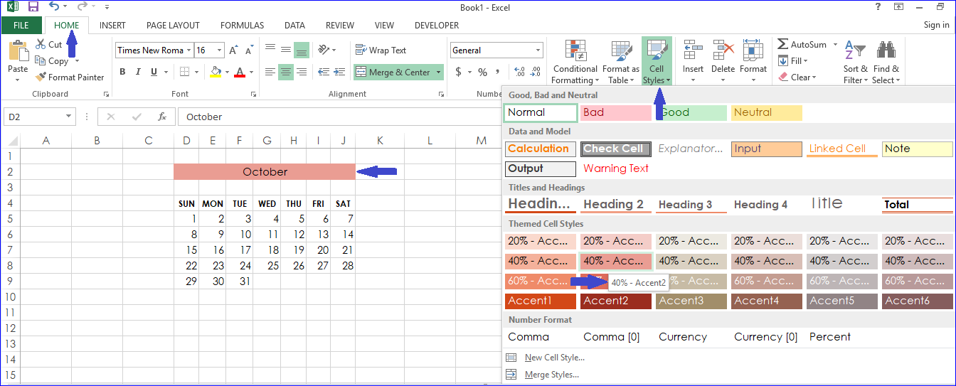 How to format Excel document using Cell Style, Theme and Direct ...